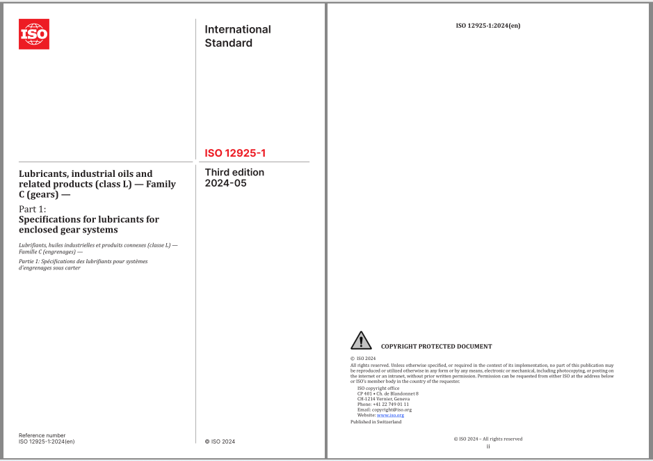 ISO 12925-1-2024【中文版翻译+PDF原版】润滑剂、工业用油和相关产品(L类). C族(齿轮).第1部分:封闭齿轮系统用润滑剂规范 - 知乎