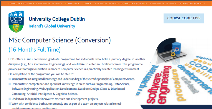 【爱尔兰留学】UCD都柏林大学王牌计算机转换硕士CSC讲解+22年案例分享！！超级适合无背景/转专业申请 - 知乎