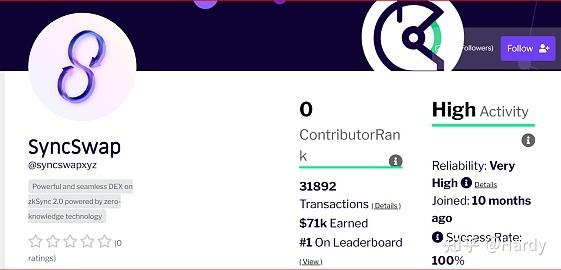 COSMOS热度攀升！Syncswap登顶！ - 知乎