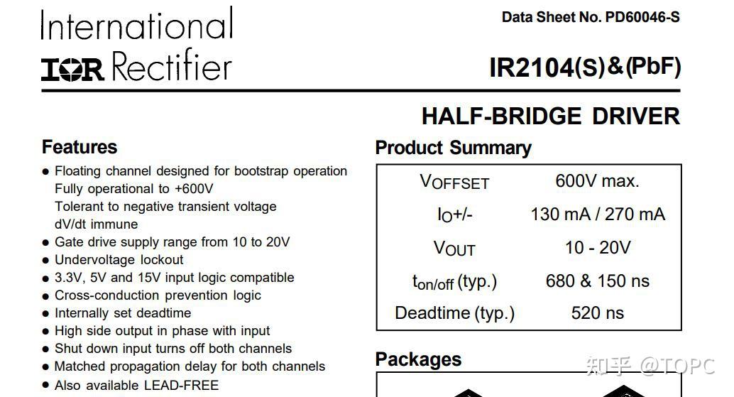 IR2110和IR2104驱动全桥逆变电路时有什么区别？ - 知乎
