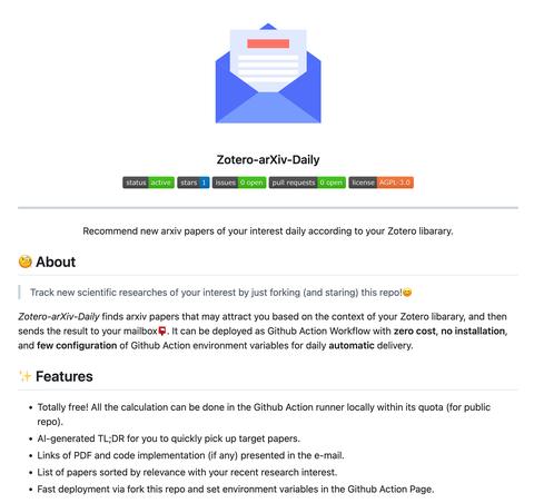 根据你的Zotero，每日自动推送相关的arxiv新论文 - 知乎
