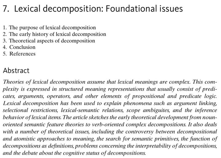 词汇分解 Lexical decomposition: Foundational issues - 知乎