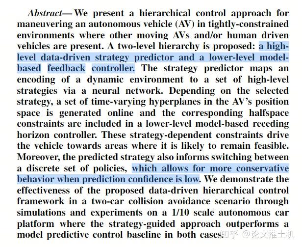 Collision Avoidance in Tightly-Constrained Env without Coordination: a Hierarchical Control ...