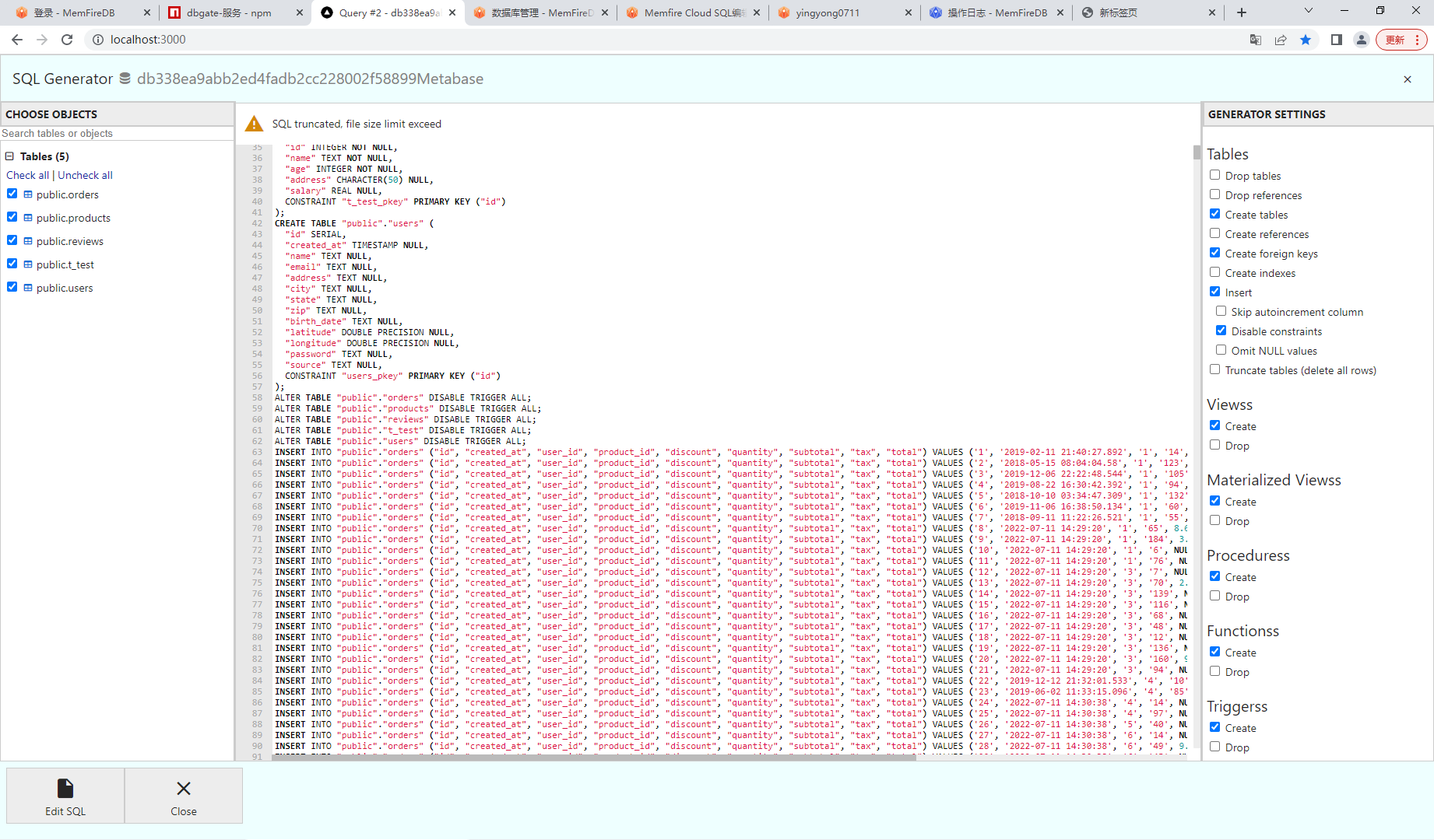 使用DBGate管理MemFireDB数据库 - 知乎