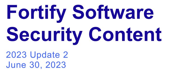Fortify软件安全内容 2023 更新 2 - 知乎