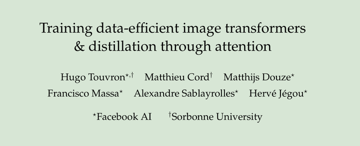 DeiT翻译【Training data-efficient image transformers & distillation through attention】 - 知乎