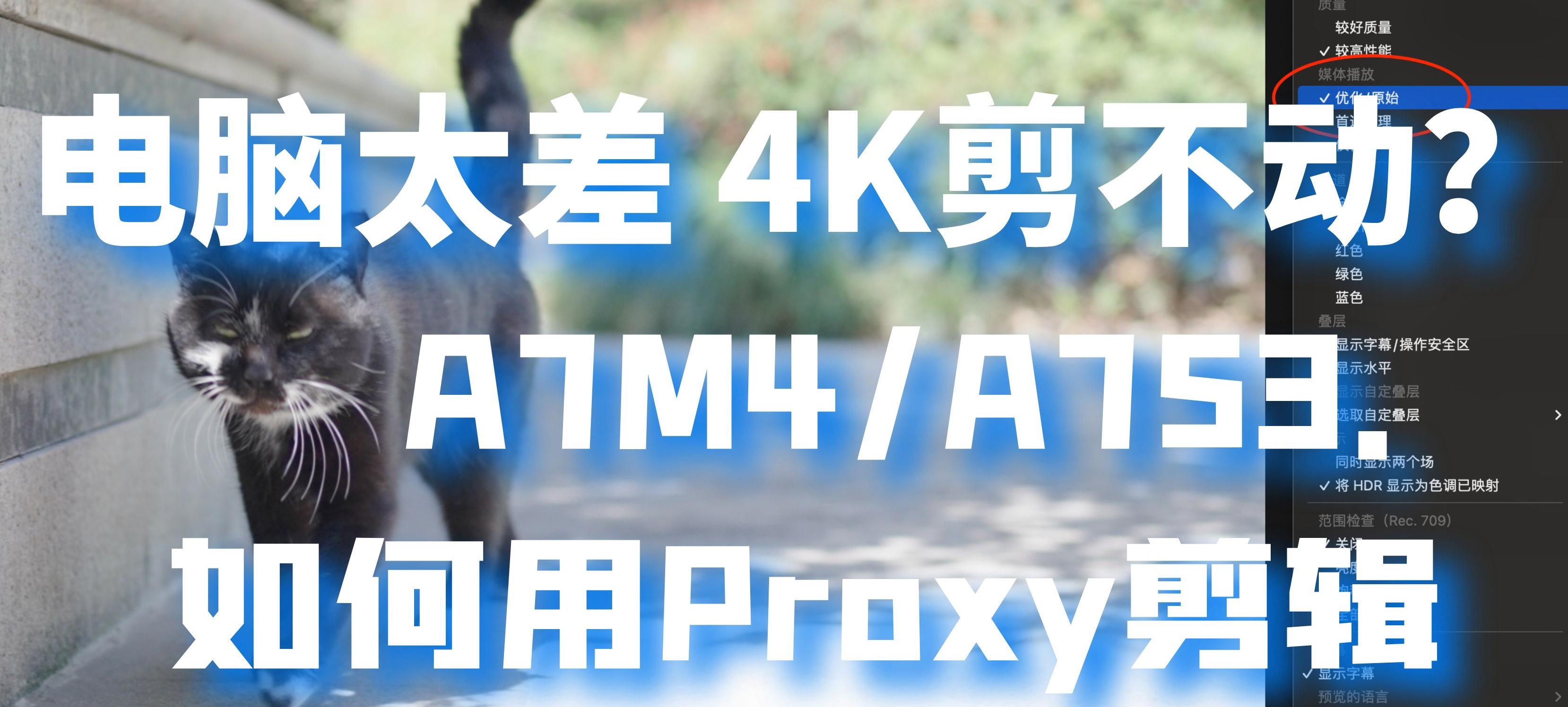 剪辑4K电脑太卡？教你如何在索尼A7M4/A7S3上使用代理（Proxy）功能剪辑