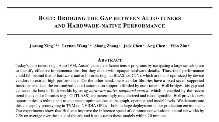BOLT: BRIDGING THE GAP BETWEEN AUTO-TUNERS AND HARDWARE-NATIVE PERFORMANCE 论文阅读 - 知乎