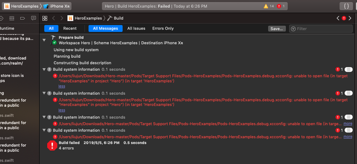 iOS12错误：Pods-xx/Pods-xx.debug.xcconfig: unable... - 知乎
