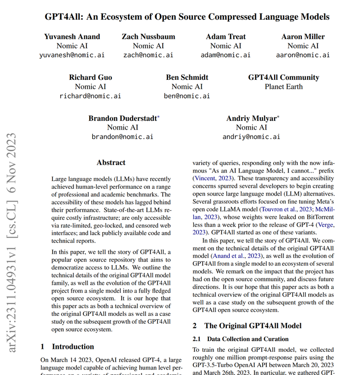 【LLM】GPT4All：一个开源压缩语言模型生态系统(GPT4All: An Ecosystem of Open Source Compressed Language Models) - 知乎
