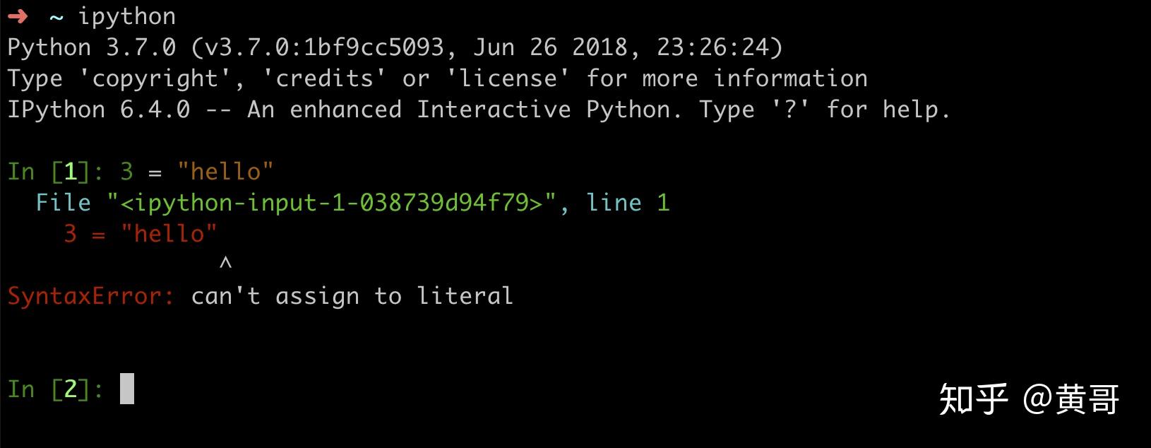 Python can't assign to literal？ - 知乎