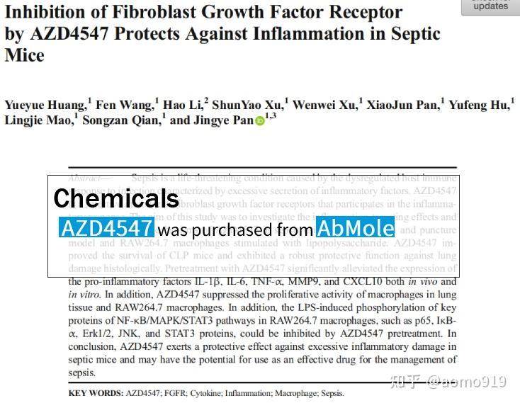 AbMole科研-AZD4547抑制成纤维细胞生长因子受体 - 知乎