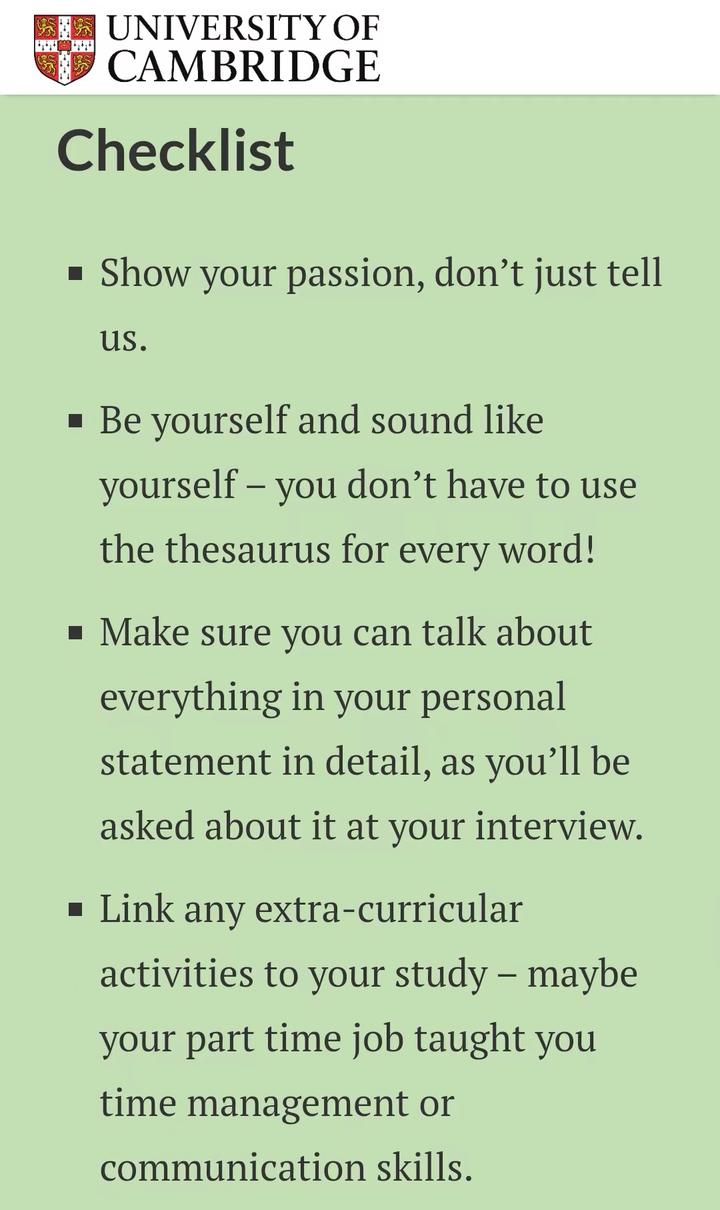 剑桥大学提供的ps checklist了解一下 - 知乎