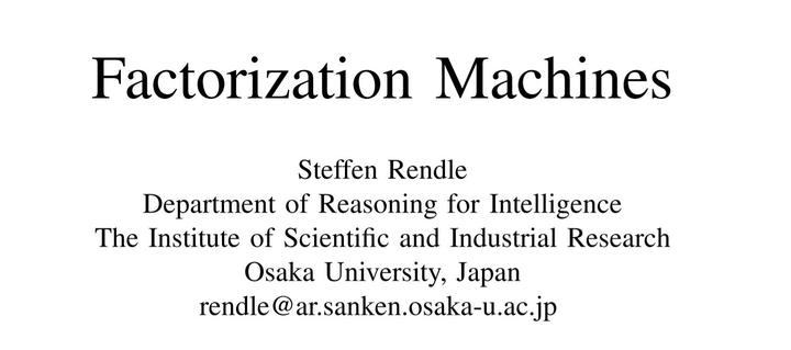 FM: Factorization Machines - 知乎