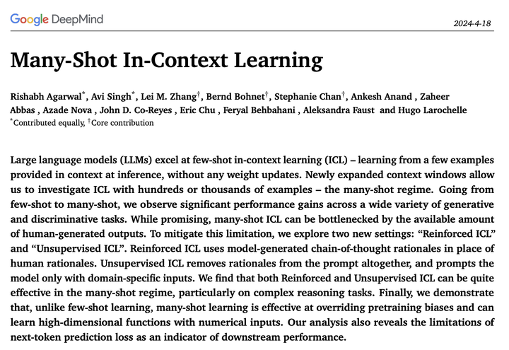 Google DeepMind: Many-Shot vs. Few-Shot - 知乎