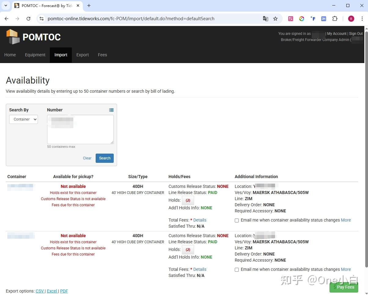 美国迈阿密港 POMTOC 码头集装箱货物状态查询流程介绍 - 知乎