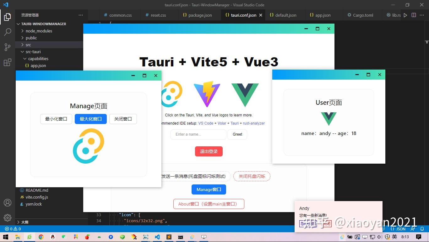 【Tauri2.x尝鲜】vue3+tauri2.0多窗口管理|托盘闪烁提醒|托盘右键菜单 - 知乎