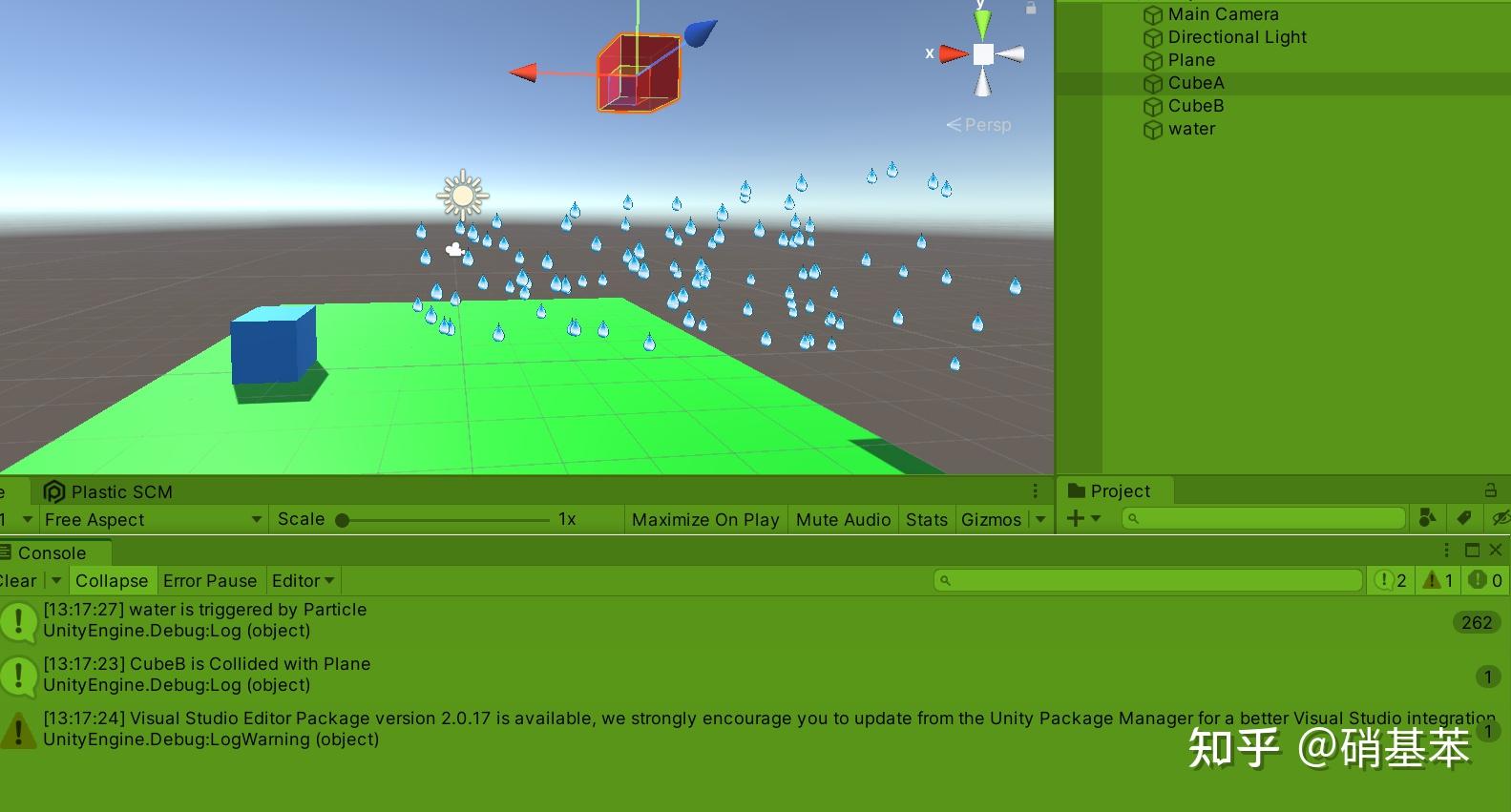Unity开发随记录01-碰撞检测基础（两个Cube的碰撞、Cube与Particle System的碰撞） - 知乎