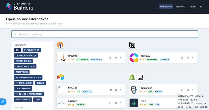 分享! opensource.builders——为您喜爱的应用程序查找开源替代方案 - 知乎