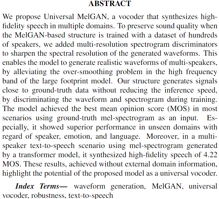 ICASSP2021 Universal MelGAN - 知乎