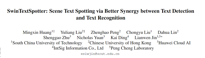 SwinTextSpotter: Scene Text Spotting via Better Synergy between Text Detection and Text ...