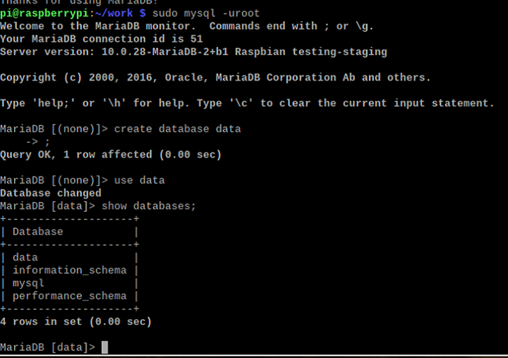 树莓派开发笔记（十六）：树莓派4B+安装mariadb数据库(mysql开源分支)并测试基本操作 - 知乎