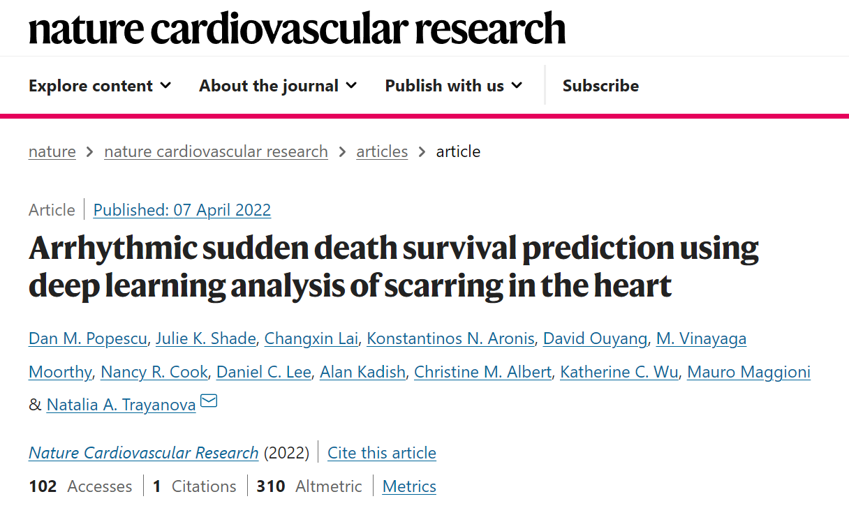 nature cardiovascular research | 人工智能准确预测某人是否以及何时可能死于心脏骤停 - 知乎