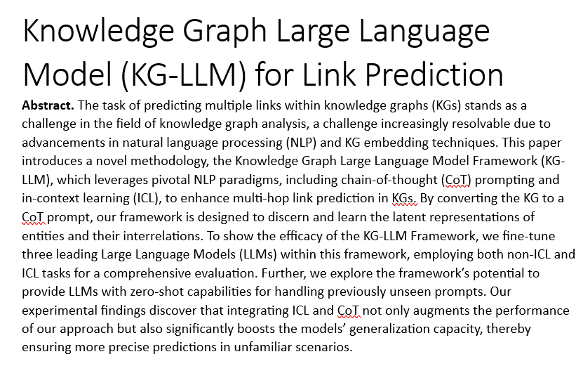 Knowledge Graph Large Language Model (KG-LLM) for Link Prediction - 知乎