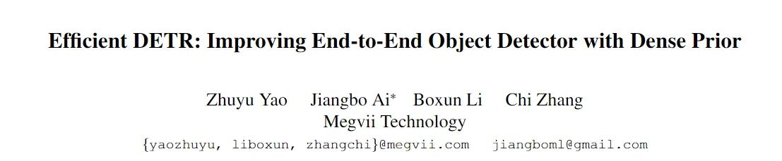 Efficient DETR: Improving End-to-End Object Detector with Dense Prior - 知乎