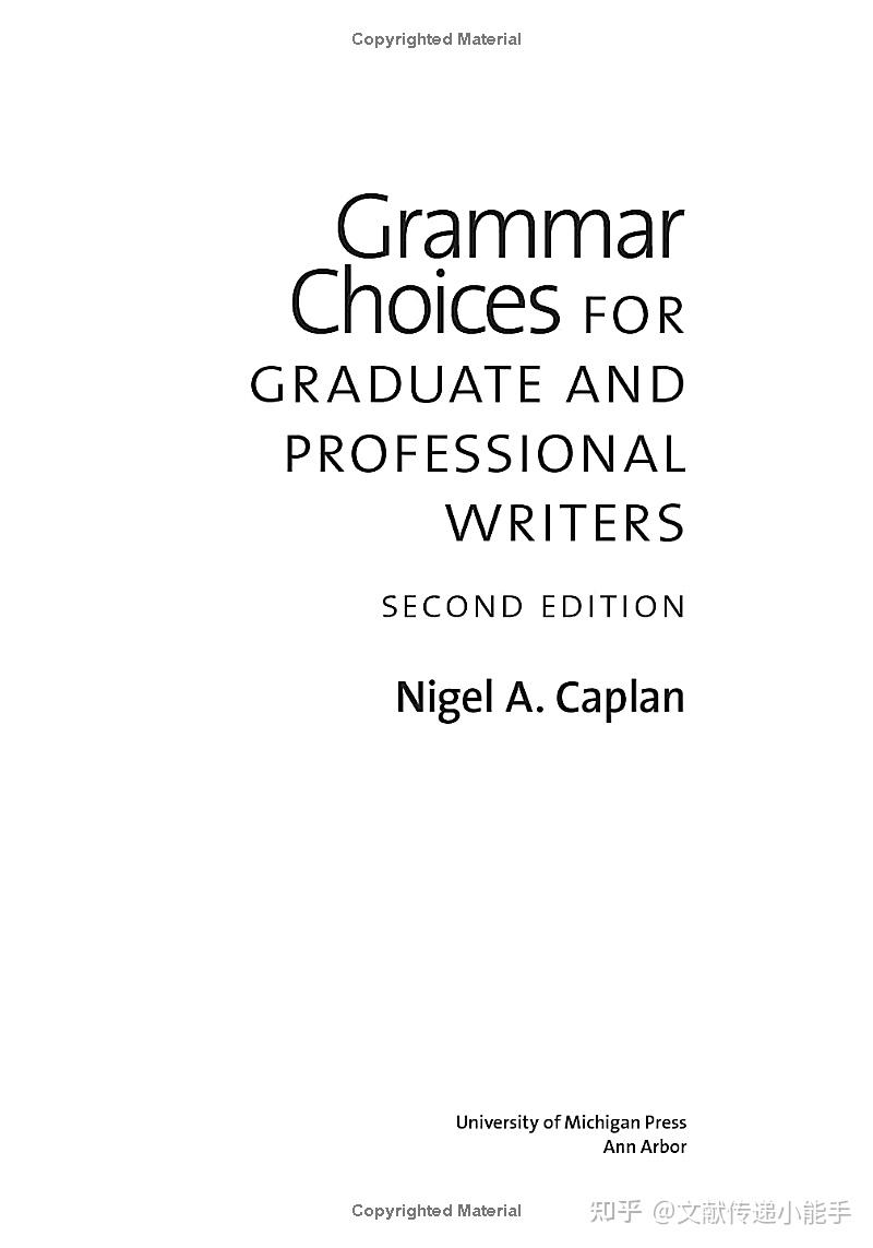 Grammar Choices for Graduate and Professional Writers, Second Edition - 知乎