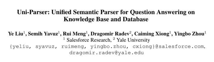 Uni-Parser: Unified Semantic Parser for Question Answering on Knowledge Base and Database - 知乎