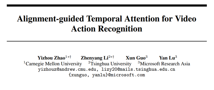 论文解读：Alignment-guided Temporal Attention for Video Action Recognition - 知乎