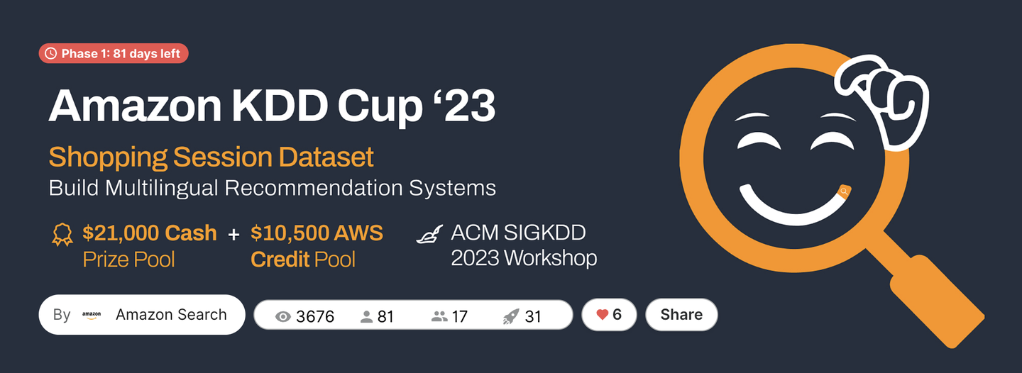 「赛事推荐」Amazon KDD Cup 2023 推荐赛 - 知乎