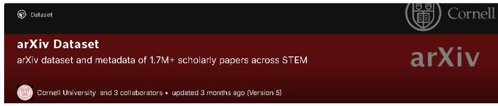酷站推荐 - kaggle.com - arxiv arXiv Dataset - 知乎