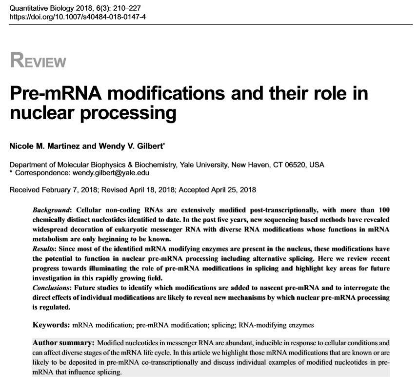 pre-mRNA中存在的修饰及其对剪接影响 - 知乎
