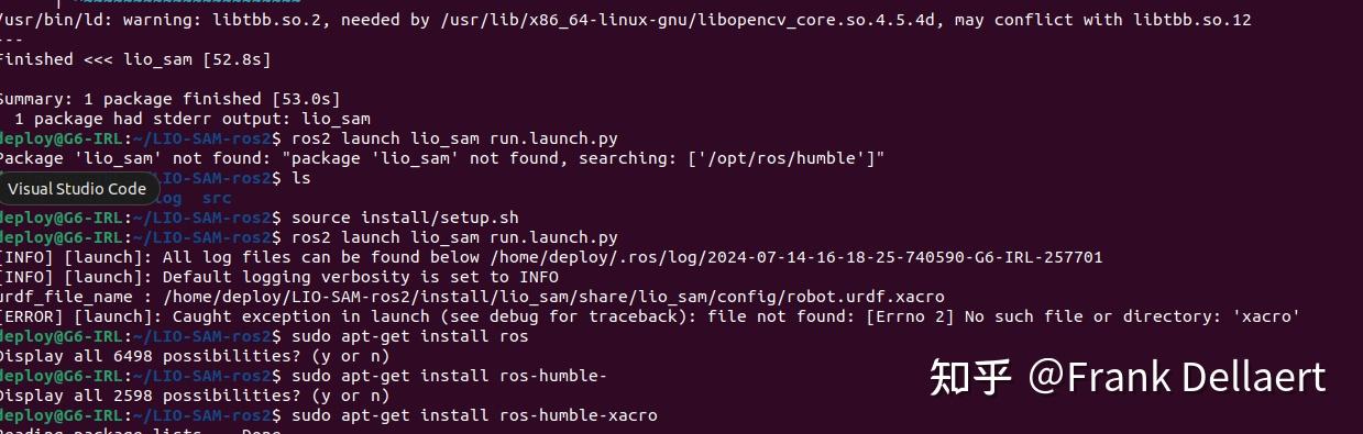 基于ubuntu22 ROS2安装LIO_SAM依赖的软件 - 知乎