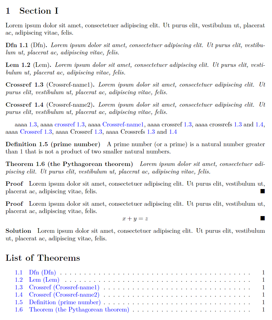LaTeX-定理类环境-amsthm & thmtools - 知乎