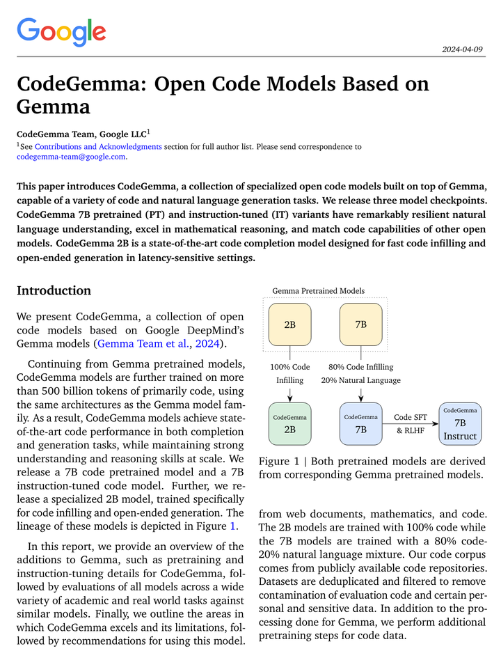 【LLM-code】CodeGemma：基于Gemma的代码模型 - 知乎