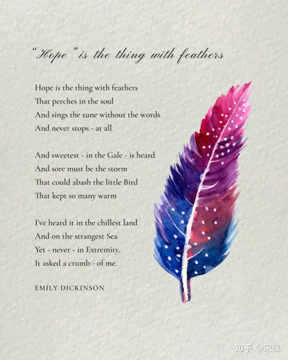 Emily Dickinson(艾米莉·狄金森)《Hope is the thing with feathers》《希望是带有羽毛的东西》解析 ...