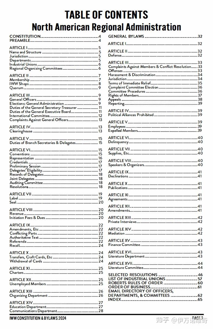 PREAMBLE,CONSTITUTION,& GENERAL BYLAWS OF THE INDUSTRIAL WORKERS OF THE ...