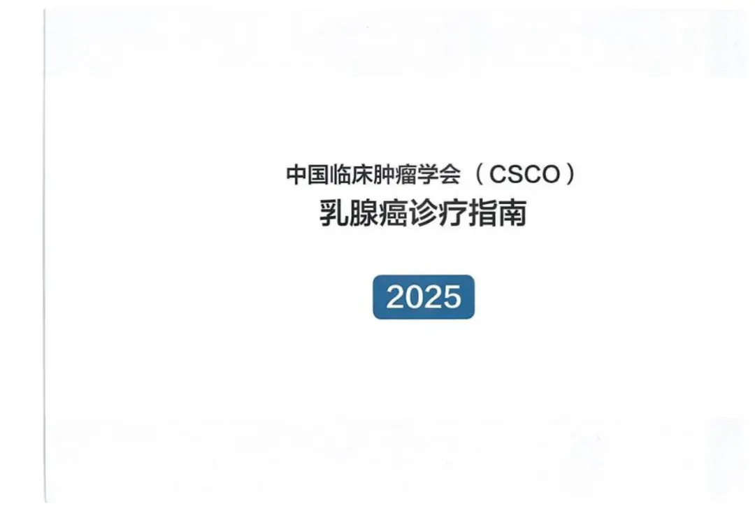 2025CSCO乳腺癌诊疗指南 - 知乎