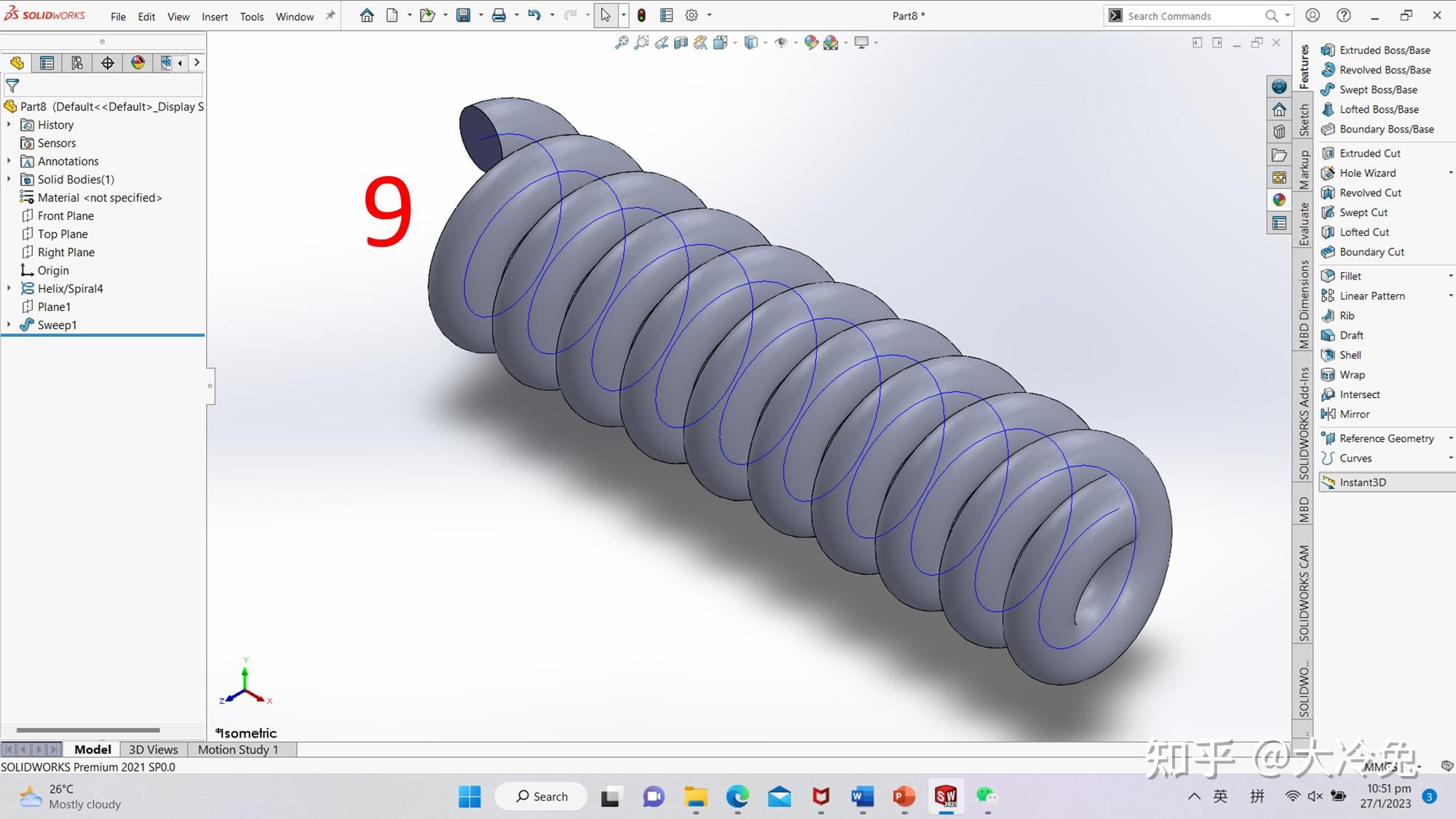 科研笔记：使用Solidworks2021绘制绕线 - 知乎