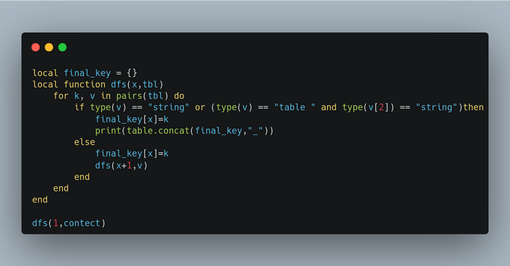 Lua 嵌套遍历 Table （DFS） - 知乎