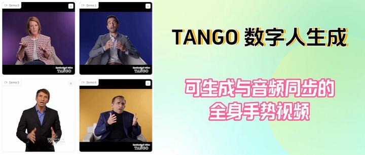 数字人技术再超越，TANGO 可生成与音频匹配的全身手势视频 - 知乎