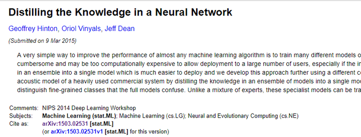 《Distilling the Knowledge in a Neural Network》阅读笔记 - 知乎