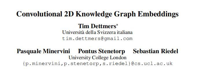 Convolutional 2D Knowledge Graph Embedding - 知乎