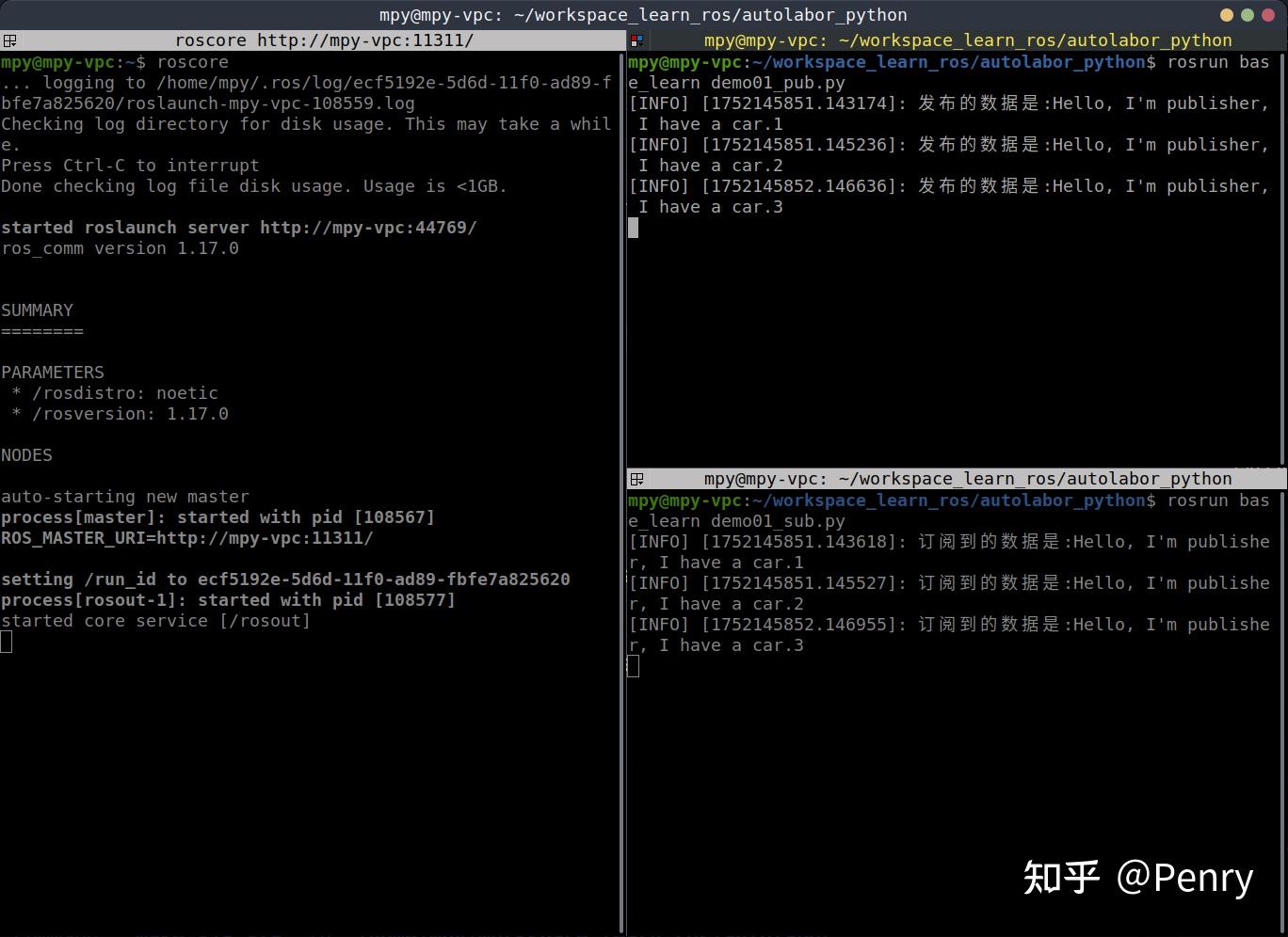 AutoLabor-ROS-Python 学习记录——第二章 ROS通信机制 - 知乎