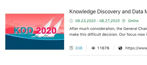 KDD 2020 关键数据抢先看——论文主题、引用量、机构 & 中国学者 - 知乎