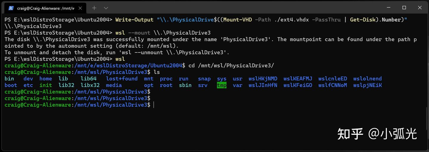 通过windows wsl2 挂载 ext4 硬盘 - 知乎