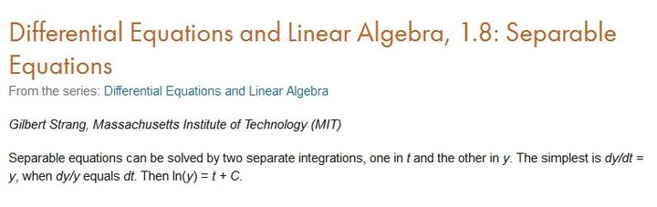 G.Strang的微分方程和线性代数（1.8）可分离变量方程和恰当方程 - 知乎